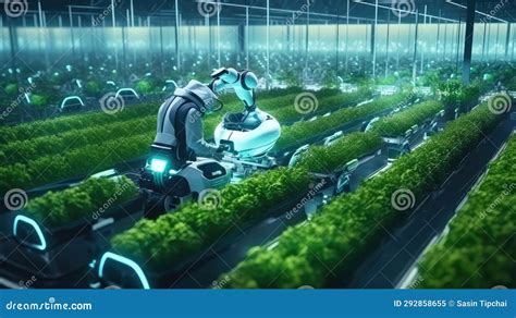 Agriculture Robotic Working In Smart Farm Future Technology With Smart