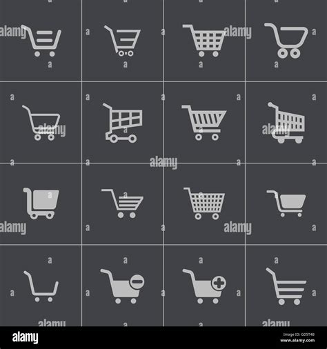 Vector Black Shopping Cart Icons Set Stock Vector Image And Art Alamy