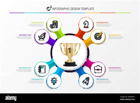 Organization Chart With 8 Steps Infographic Template Vector