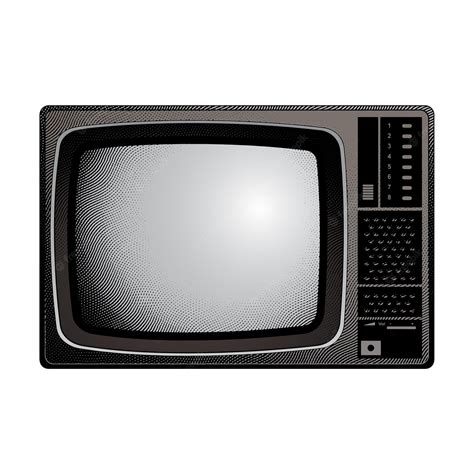 Premium Vector Scratchboard Engraved Crt Tv With Colorful Fill