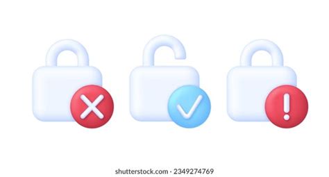 3d Correct Incorrect Passwords Padlock Password Stock Vector Royalty Free 2331997099
