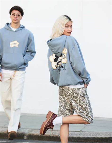 Asos Design Disney Sweat à Capuche Unisexe Oversize Coupe Carrée à
