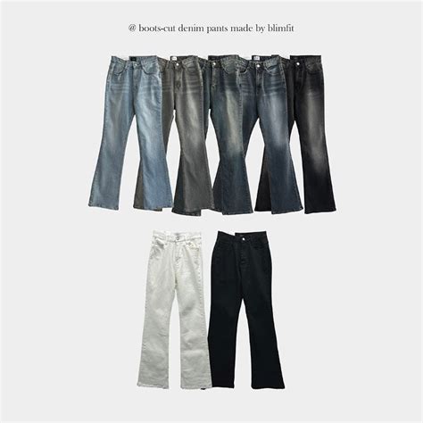 블림핏 세일당일출고 5만장돌파xs L Made 블림진 포미 히든밴딩 딥 브러쉬 롱 부츠컷 데님 팬츠 기장선택