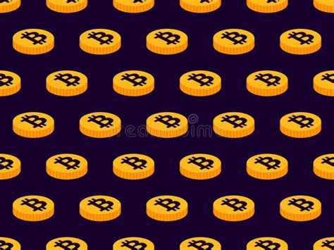 3d Coins With Bitcoin Symbol Seamless Pattern Bitcoin Coins Gold Color Bitcoin Cryptocurrency