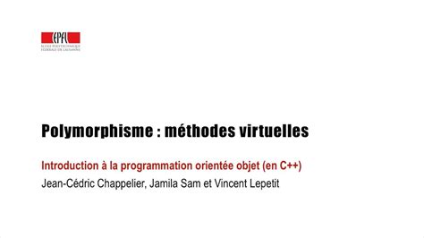 Polymorphisme Méthodes Virtuelles Youtube