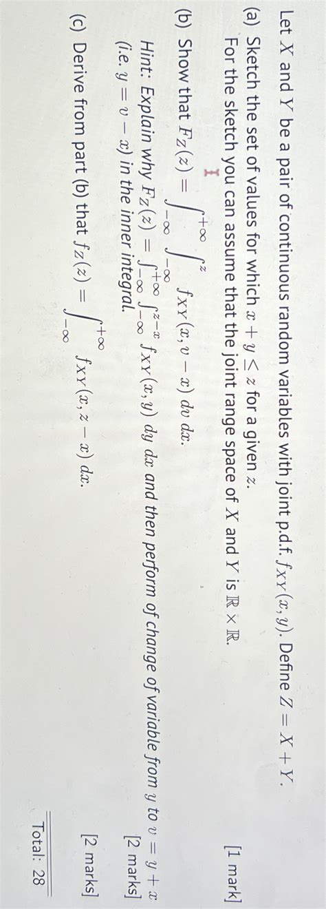 Solved Let X And Y Be A Pair Of Continuous Random Variables