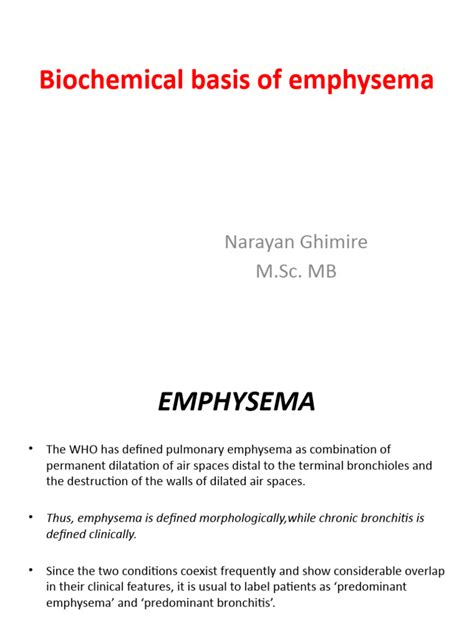 Biochemical Basiss Of Emphysema Pdf Chronic Obstructive Pulmonary