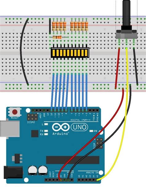 Circuito Con Un Bar Led Tienda Y Tutoriales Arduino Domótica Arduino Arduino Diagrama De