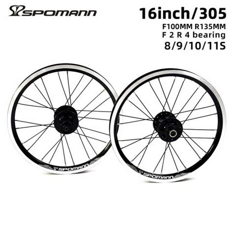 305 16 인치 접이식 자전거 Bmx 휠 세트 디스크휠 전면 100mm 후면 135mm 축 891011 스피드 휠셋