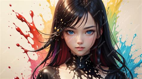 Premium Photo Young Girl And Colorful Background For Wallpaper