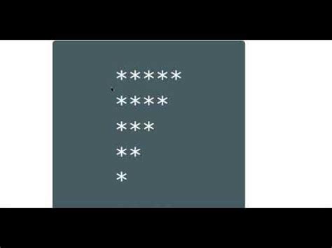 Inverted Right Angle Triangle Star Pattern using java || pattern using java - YouTube