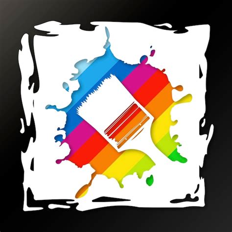 Pincel E Design Abstrato De Tinta Colorida Vetor Premium