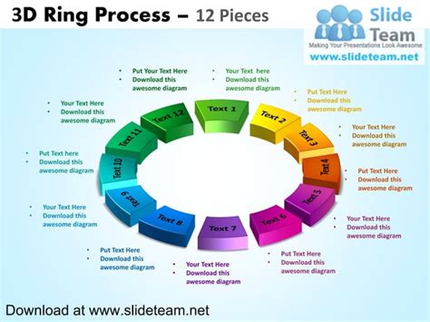 D Display Pie Chart Process Pieces Powerpoint Diagrams And Powerpoint Templates PDF