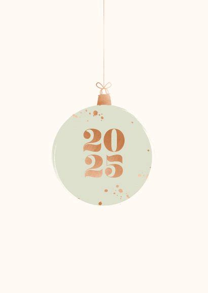 Minimalistische Kerstkaart Met Groene Kerstbal Kaartje2go