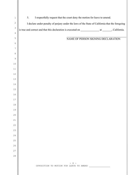 Sample Opposition To California Motion For Leave To Amend Doc