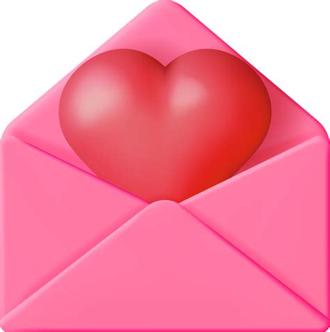 d abierto sobre letra con rojo corazón PNG