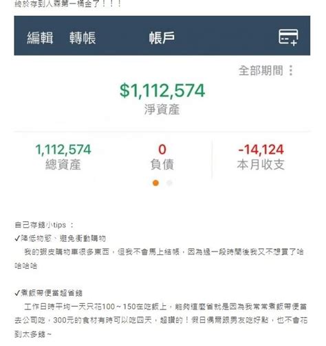 24歲北漂妹秀「百萬存款」截圖 5存錢法公開 生活 三立新聞網 Setncom