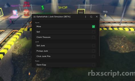 Junk Simulator Auto Mine Auto Claim Treasure Auto Sell Scripts