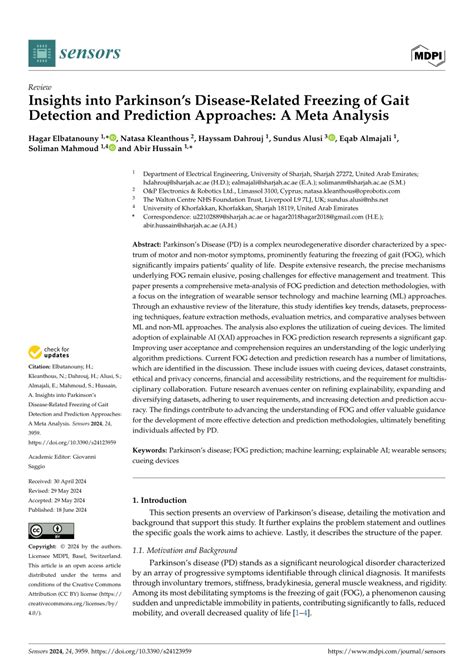 Pdf Insights Into Parkinsons Disease Related Freezing Of Gait Detection And Prediction