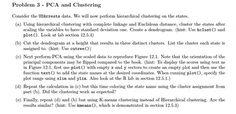 Solved Problem 3 PCA And Clustering Consider The USArrests Chegg