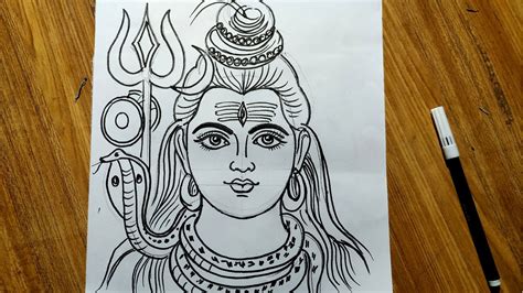 Very Easy Line Art Shiv Thakurhow To Draw Lord Shiva With Snake For