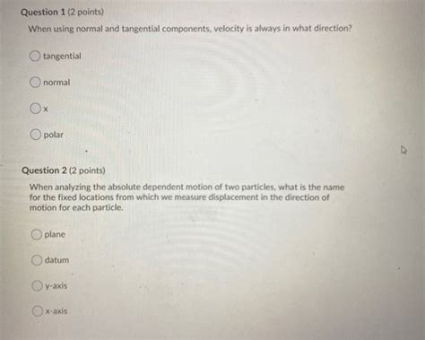 Solved Question Points When Using Normal And Chegg