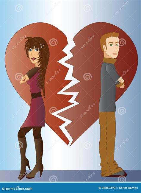 Couple With Broken Heart Stock Vector Illustration Of Love 36859390