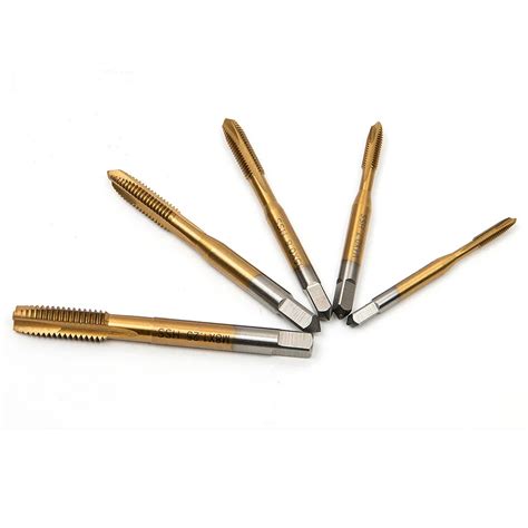 5pcs High Quality HSS Titanium Machine Right Hand Tap Drill M3 M4 M5 M6