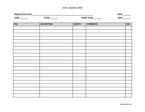 Copia De Shot Logging Sheet Form Pdf