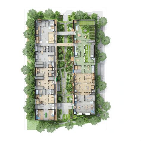 Architectural Floor Plan Illustrating A Rectangular Complex Divided Into Multiple Stock