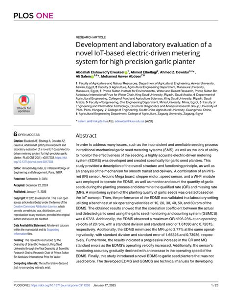 pdf development and laboratory evaluation of a novel iot based
