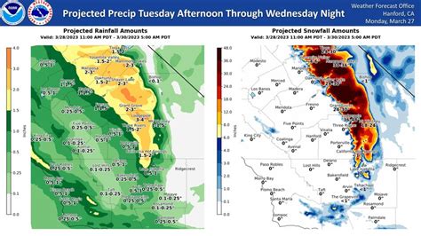 Weather Service Updates Central California Projected Precipitation