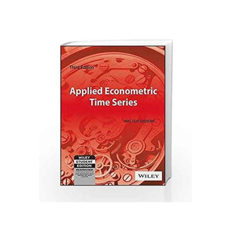 Applied Econometric Time Series 3ed By Enders W Buy Online Applied