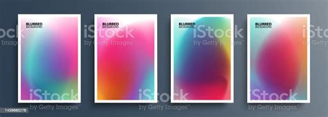 흐릿한 색상 그라디언트가 있는 추상적인 흐릿한 여러 가지 색상의 배경 세트입니다 브로셔 포스터 전단지 및 표지에 대한 밝은 색상
