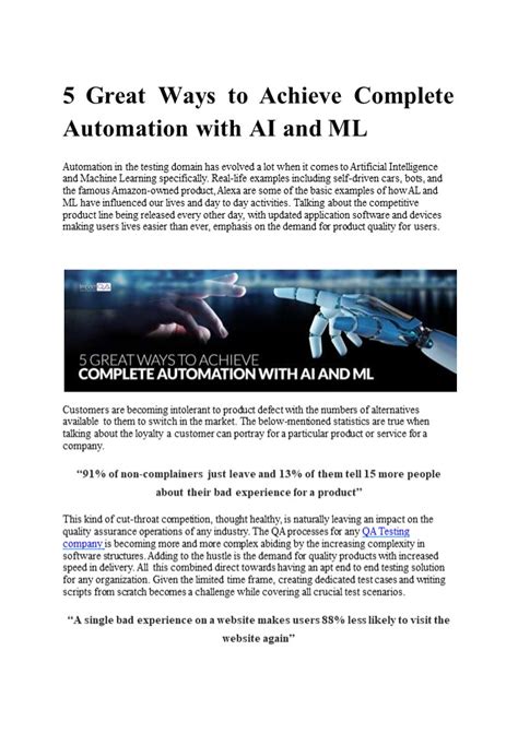 PPT 5 Great Ways To Achieve Complete Automation With AI And ML