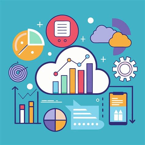 Cloud Computing Infographic With Colorful Charts Graphs And Symbols Premium Ai Generated Vector