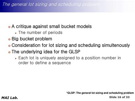 ppt lot sizing and scheduling formulation in single level powerpoint