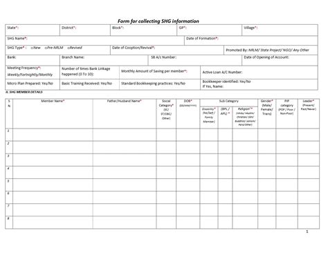 Shg Business Plan Form 1pdf