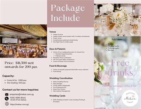 One Farrer Hotel Wedding Package Mekar