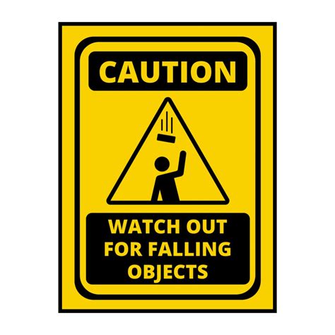 Caution Watch Out For Falling Objects Sign Board 15cm X 21cm Darazlk