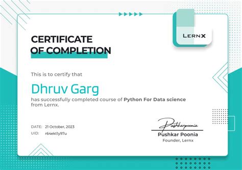 Completed Python For Data Science Course Dhruv Garg Posted On The