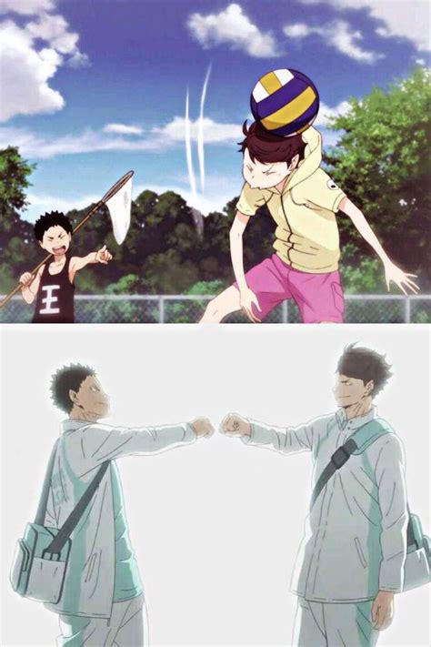 Oikawa X Iwaizumi Then And Now Haikyuu Anime Haikyuu Funny Oikawa