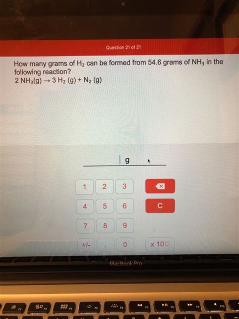 solved question 21 of 21 how many grams of h2 can be formed