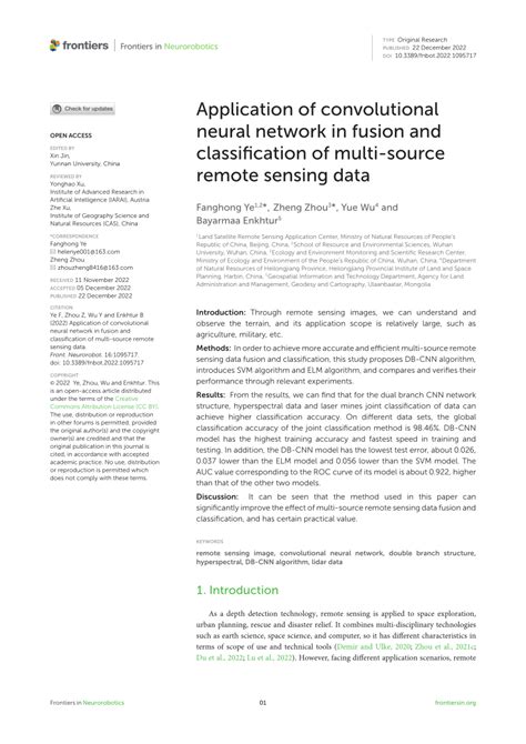 Pdf Application Of Convolutional Neural Network In Fusion And Classification Of Multi Source