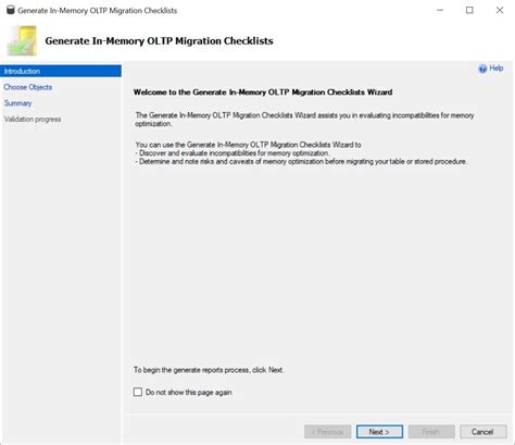 Sql Server Generate In Memory Oltp Migration Checklists Ssms Sql