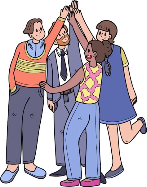 낙서 스타일의 성공 그림을 위한 사업가 팀 작업 브레인스토밍 프리미엄 벡터