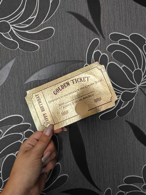 Golden Ticket Scratch Card Surprise Reveal For Etsy