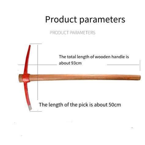 ♞long Wooden Handle Small Pickaxe Hoe Garden Hand Tools Digging Steel