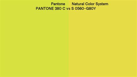 Pantone 380 C Vs Natural Color System S 0560 G80y Side By Side Comparison