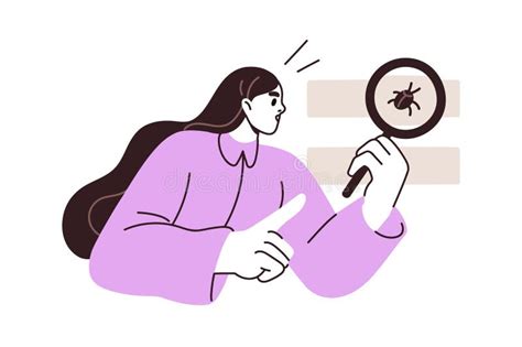 Bug Searching Technology Concept Qa Tester Looking For Software